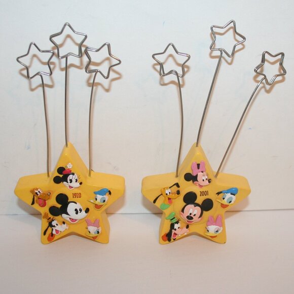 Disney | Accents | 2 Disney Hallmark Yellow Star Card Holder Mickey ...